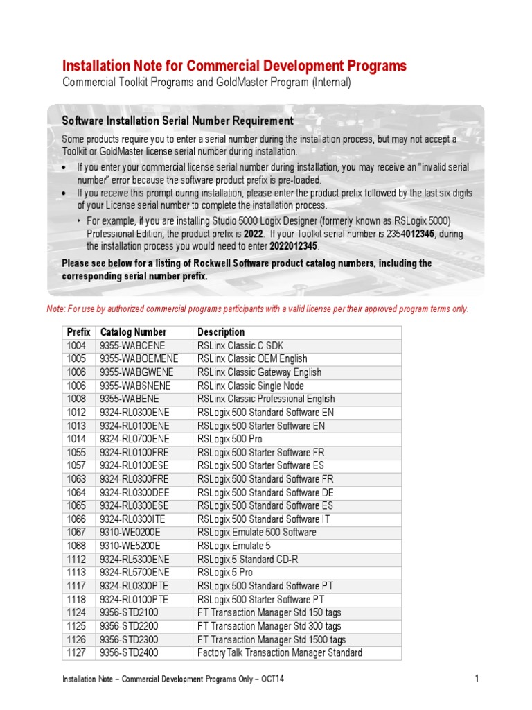 Installation Note - Commercial Development Programs | PDF | User ...