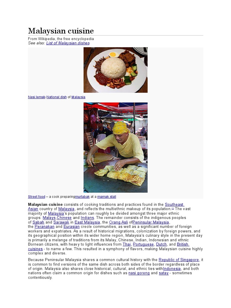 Malaysian Cuisine: List of Malaysian Dishes | PDF | Malaysia | Foods