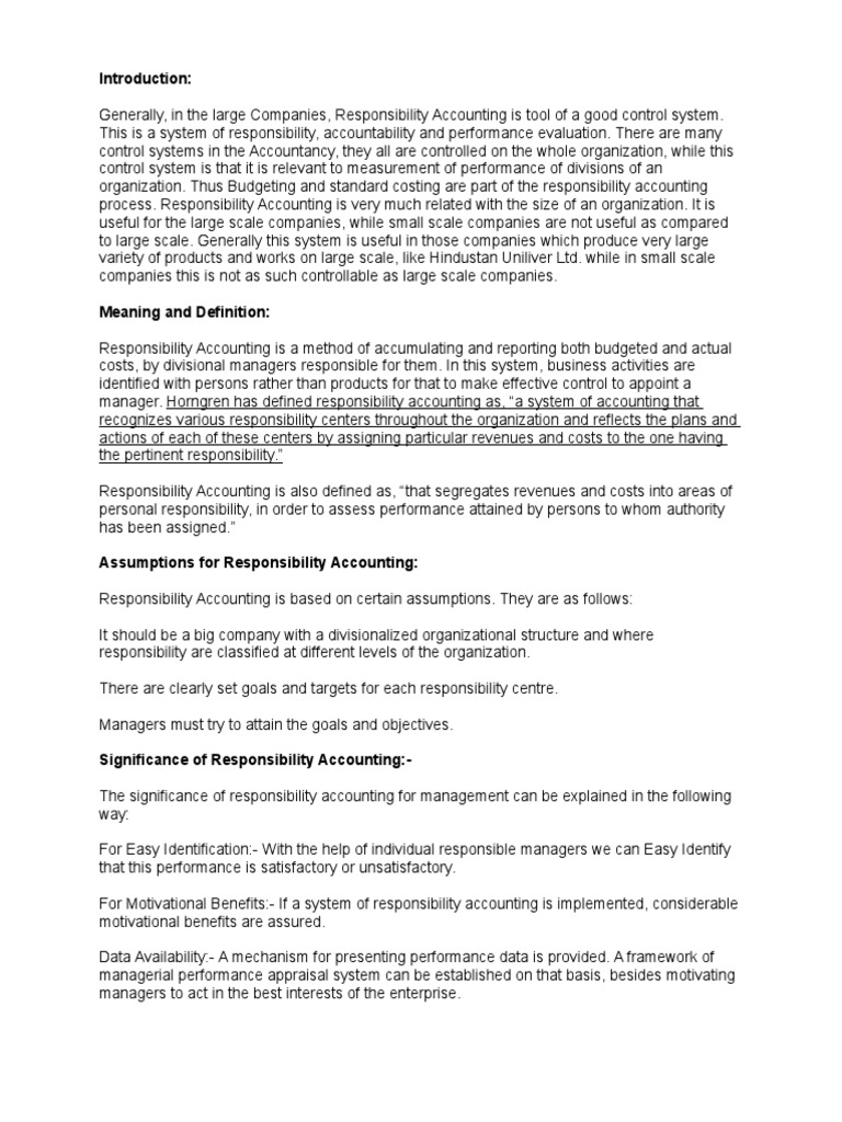 ManAccP2 - Responsibility Accounting | PDF | Profit (Accounting) | Sales