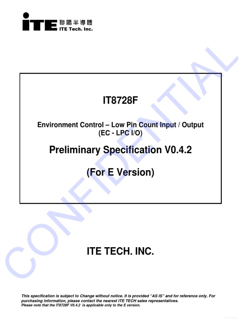 Ite It8728f | PDF | Office Equipment | Computer Architecture