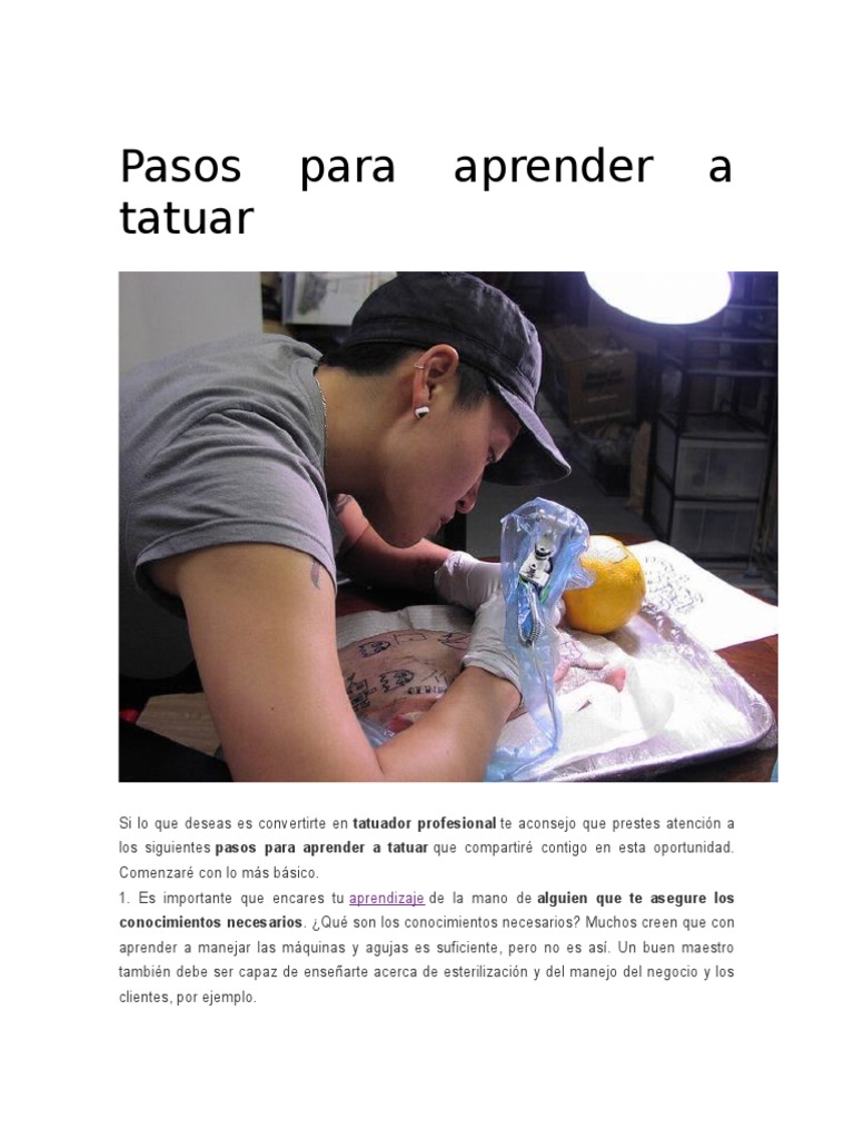 Pasos Para Aprender A Tatuar Pdf