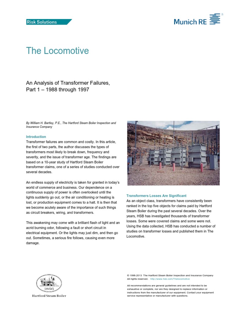 An Analysis of Transformer Failures, Part 1 | PDF | Transformer | Risk An Analysis of Transformer Failures, Part 1 | PDF | Transformer | Risk