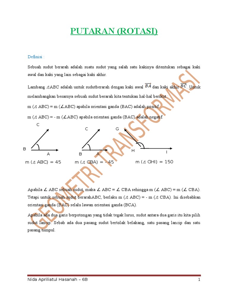 Materi Putaran (Rotasi) | PDF | Metode & Bahan Ajar | Sains & Matematika