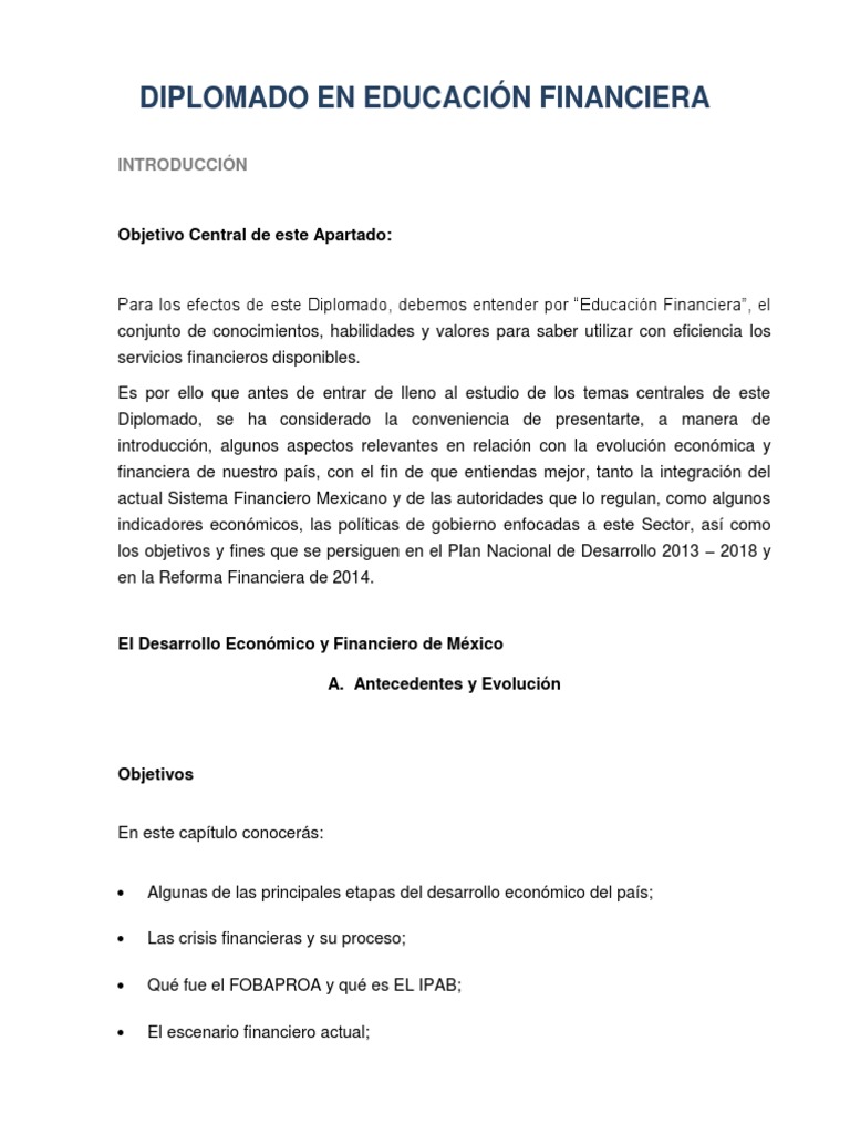 Diplomado en Educación Financiera - Condusef | PDF | Bancos | Inflación