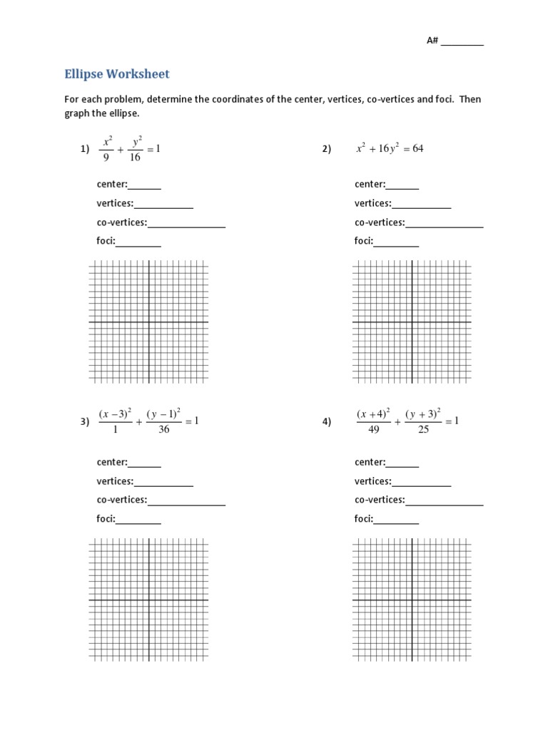 Worksheet Ellipses | PDF | Teaching Methods & Materials