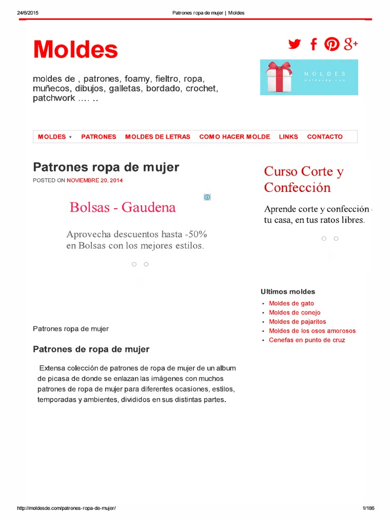 Patrones Ropa de Mujer1-90 - Moldes | PDF