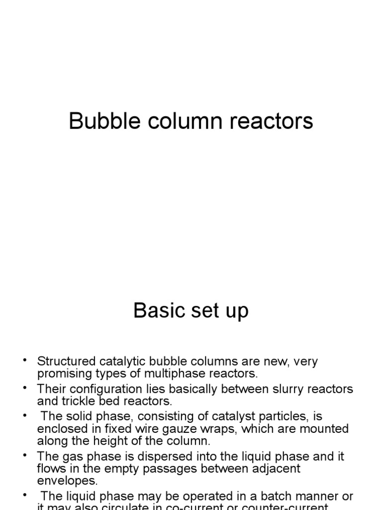 Bubble Column Reactors | PDF | Chemical Reactor | Fluid Dynamics