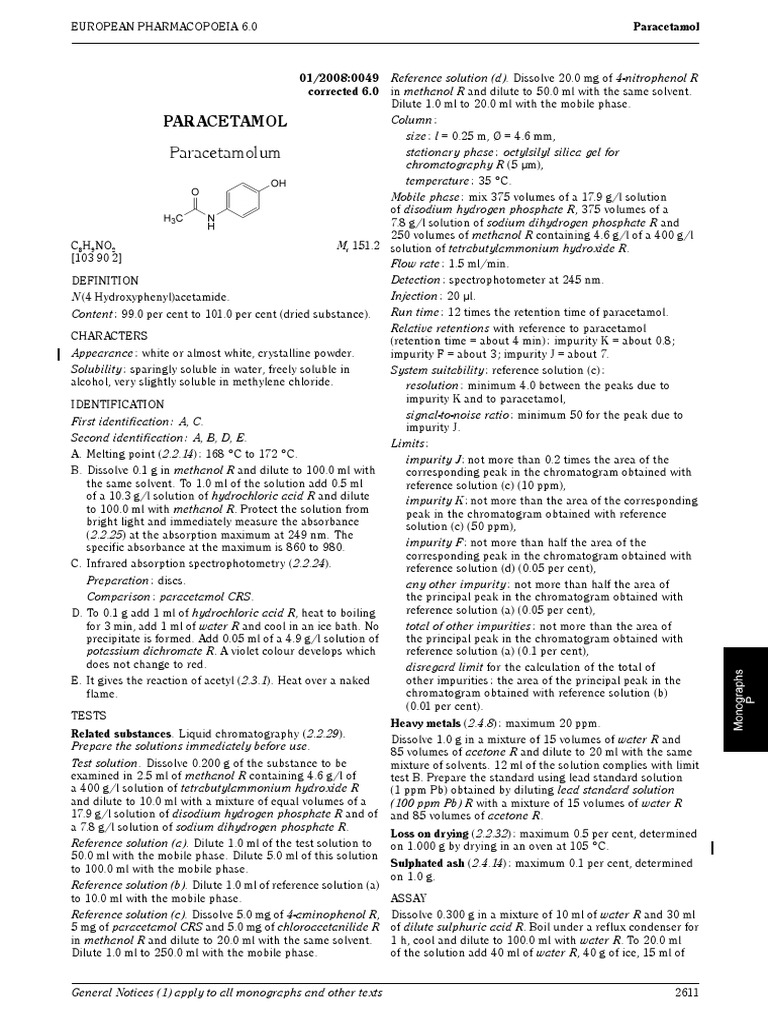 Paracetamol 0049e | PDF | Solution | Solubility