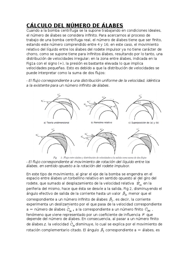 Cálculo Del Número de Álabes | PDF | Velocidad | Movimiento (física)