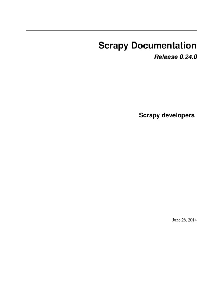 Scrapy Usage | PDF