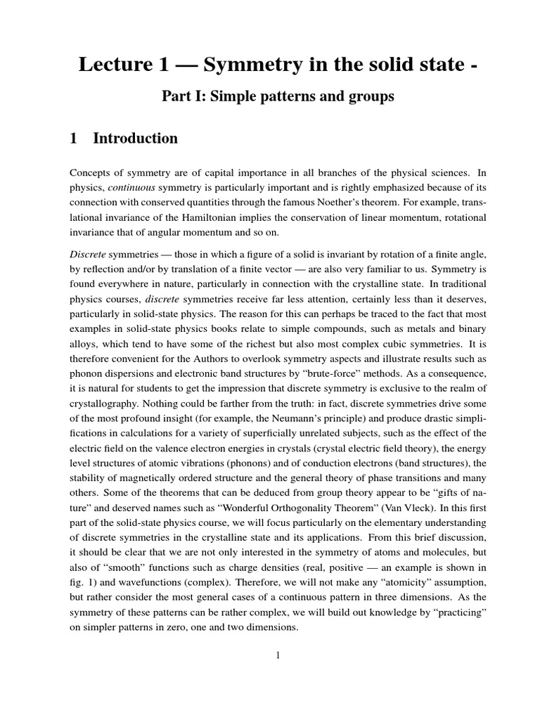 Crystal Structure Symmetry | PDF | Lattice (Group) | Group (Mathematics)