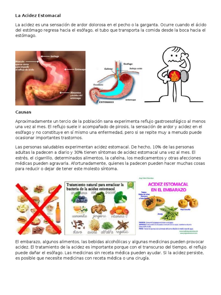 La Acidez Estomacal | PDF | Acidez | La enfermedad por reflujo ...