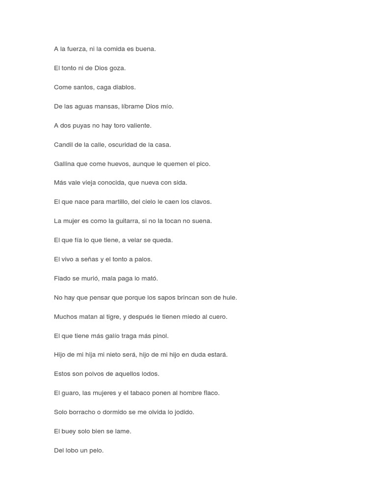 Refranes Hondureños | PDF