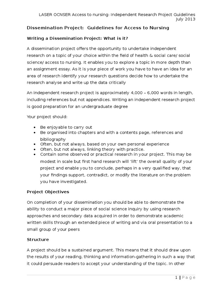 Dissemination Project Writing | PDF | Literature Review | Nursing