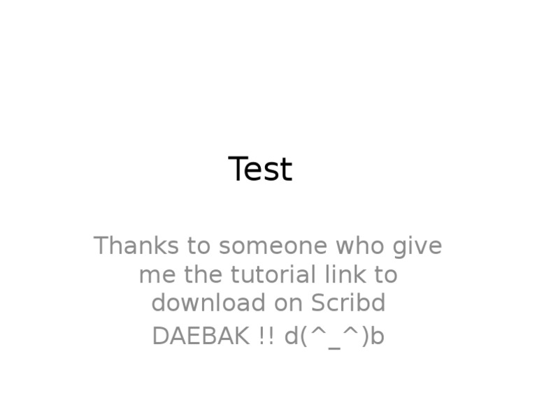 Thanks To Someone Who Give Me The Tutorial Link To Download On Scribd ...