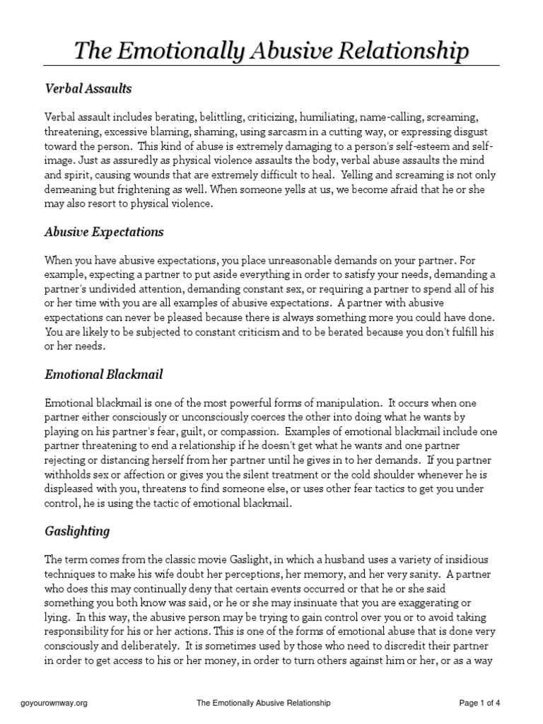 Emotionally Abusive Relationships | Psychological Abuse | Attitude ...