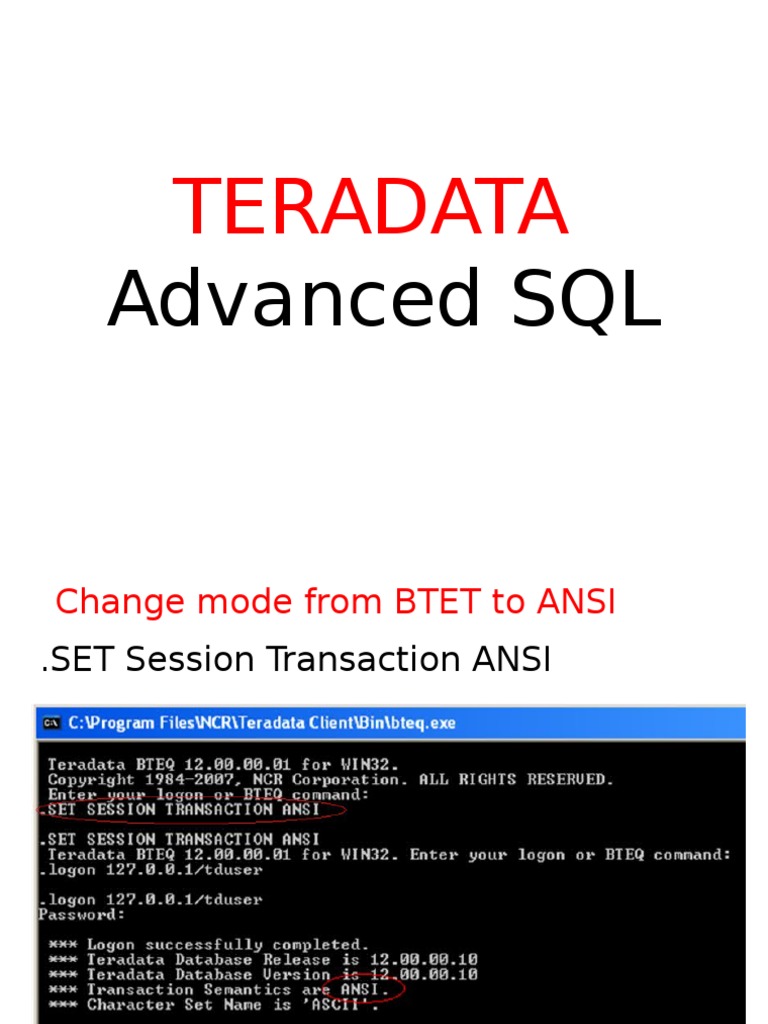 TD Advanced SQL | PDF | Fraction (Mathematics) | Summation