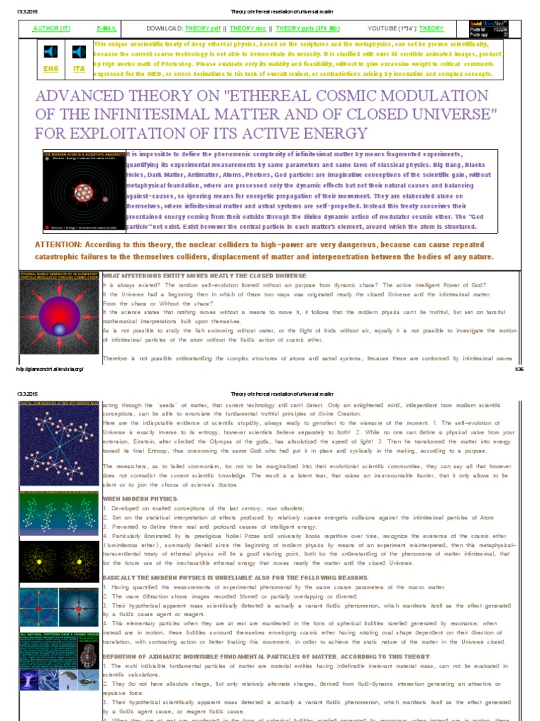 Theory of Ethereal Revelation of Universal Matter | PDF ...