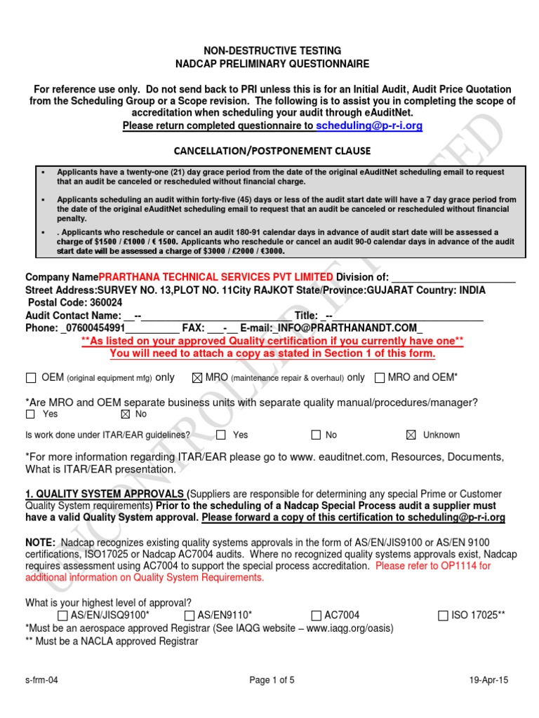 NADCAP | Quality Management System | Aerospace