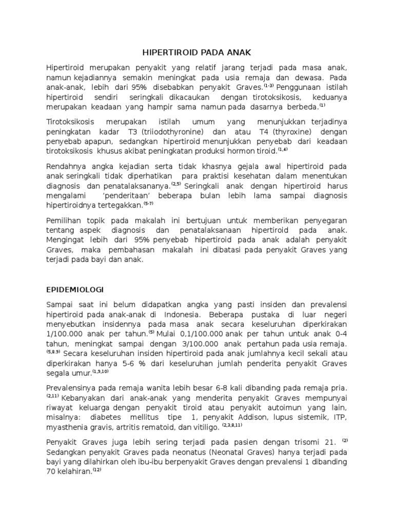 Hipertiroid pada Anak: Diagnosis dan Terapi | PDF | Kesehatan Holistik