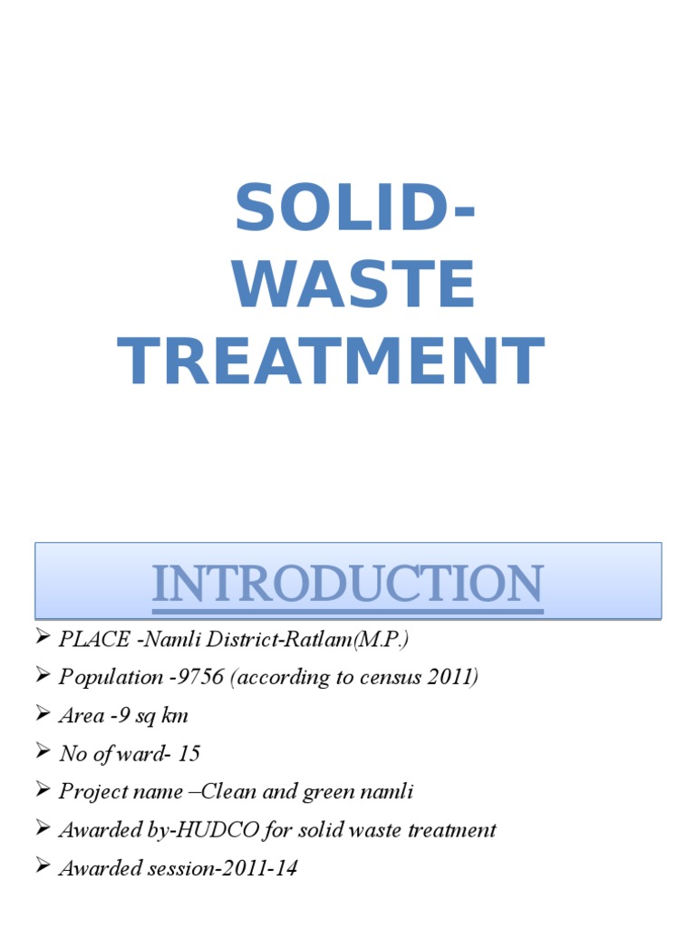 Ppt Solid Waste treatment | Economy And The Environment | Waste Management