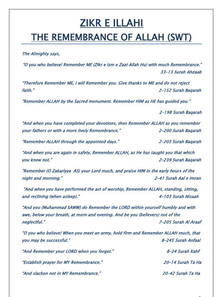 Zikr e Illahi Latest | PDF | God In Islam | Hadith