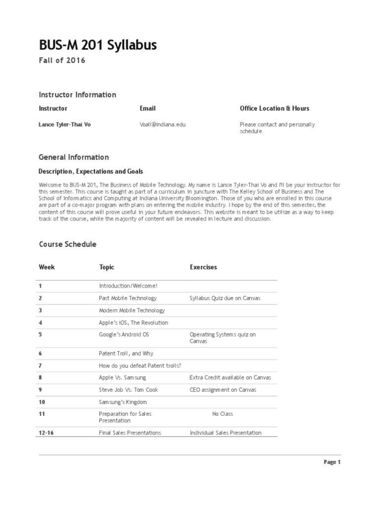 Course Syllabus | PDF | Career & Growth | Computers