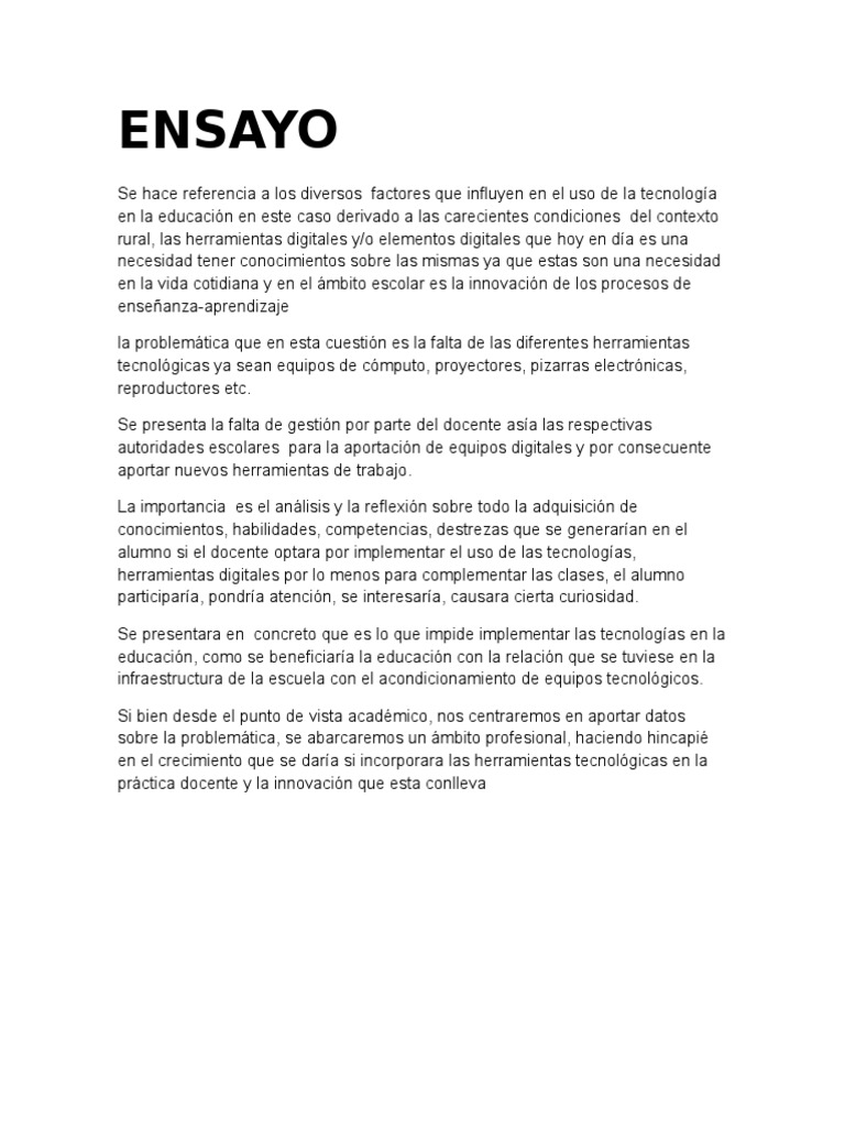 Ensayo Tics 2 | PDF | Tecnología de información y comunicaciones ...