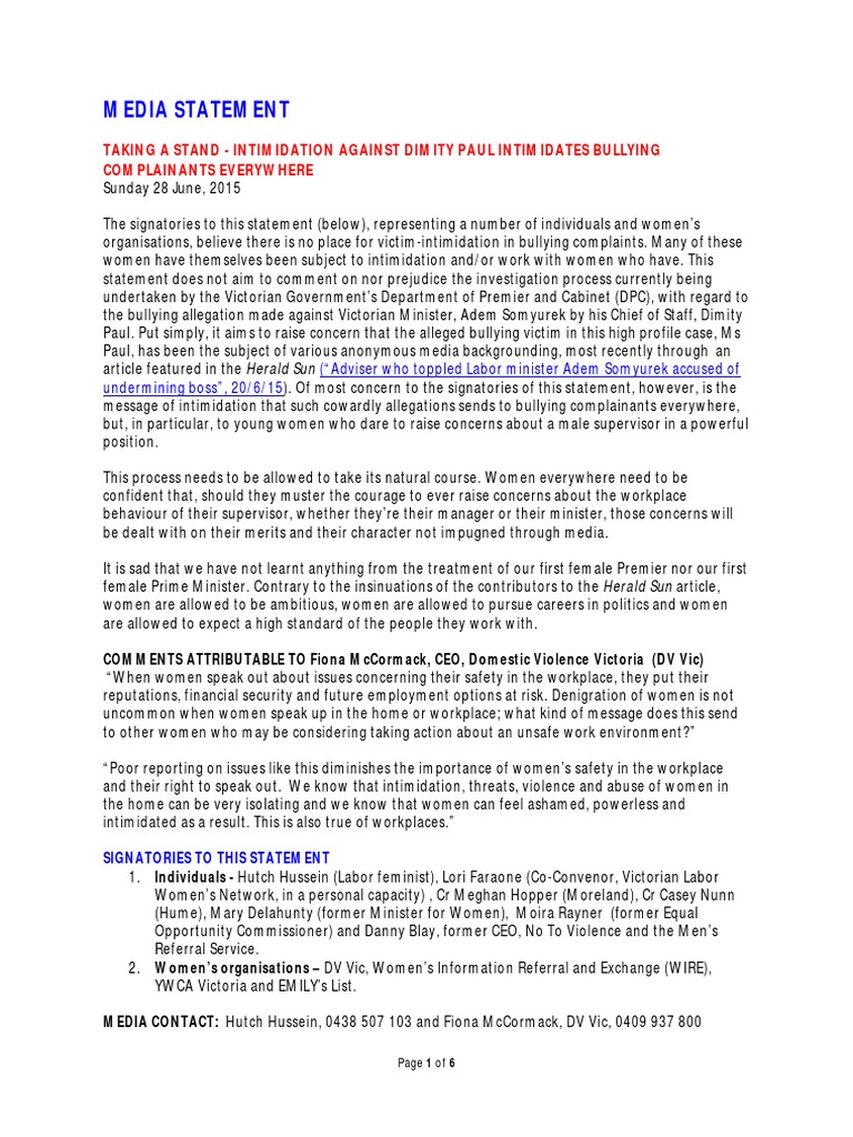 Taking A Stand - Intimidation Against Dimity Paul Intimidates Bullying ...