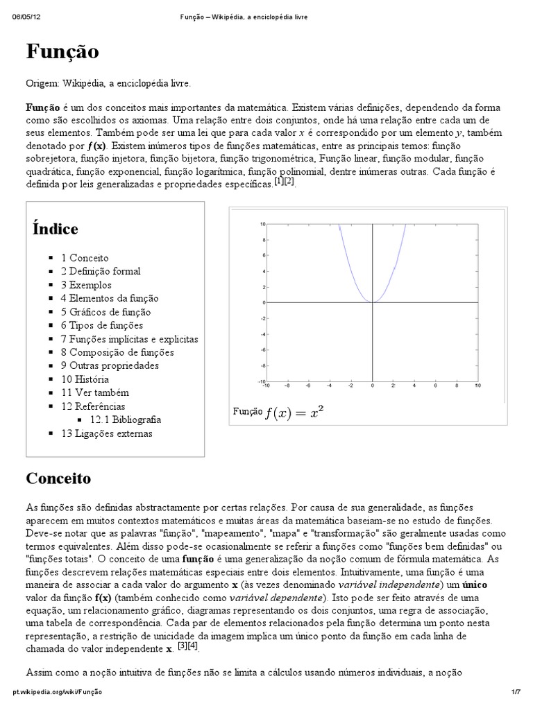 Função – Wikipédia | Função (Matemática) | Analise matemática