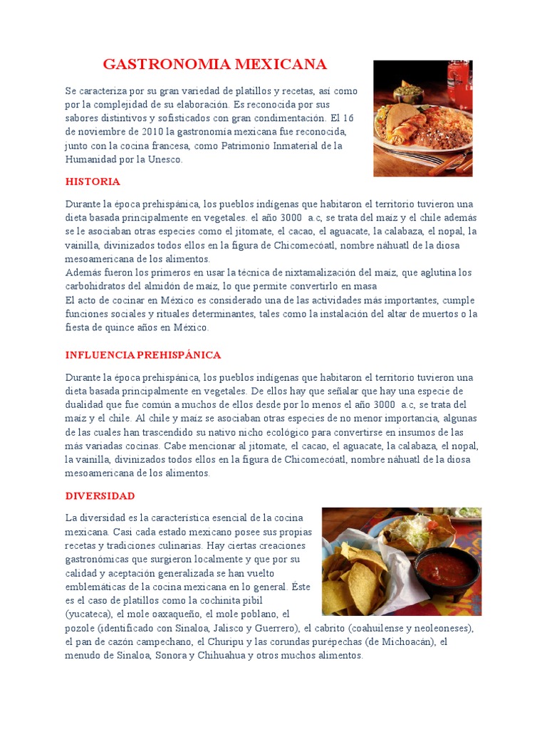 Gastronomia Mexicana | PDF | Cocina mexicana | Maíz