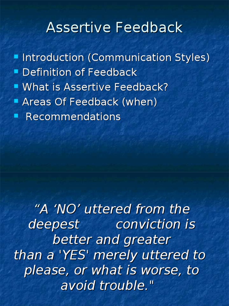 Assertive Feedback | PDF | Educational Assessment | Learning