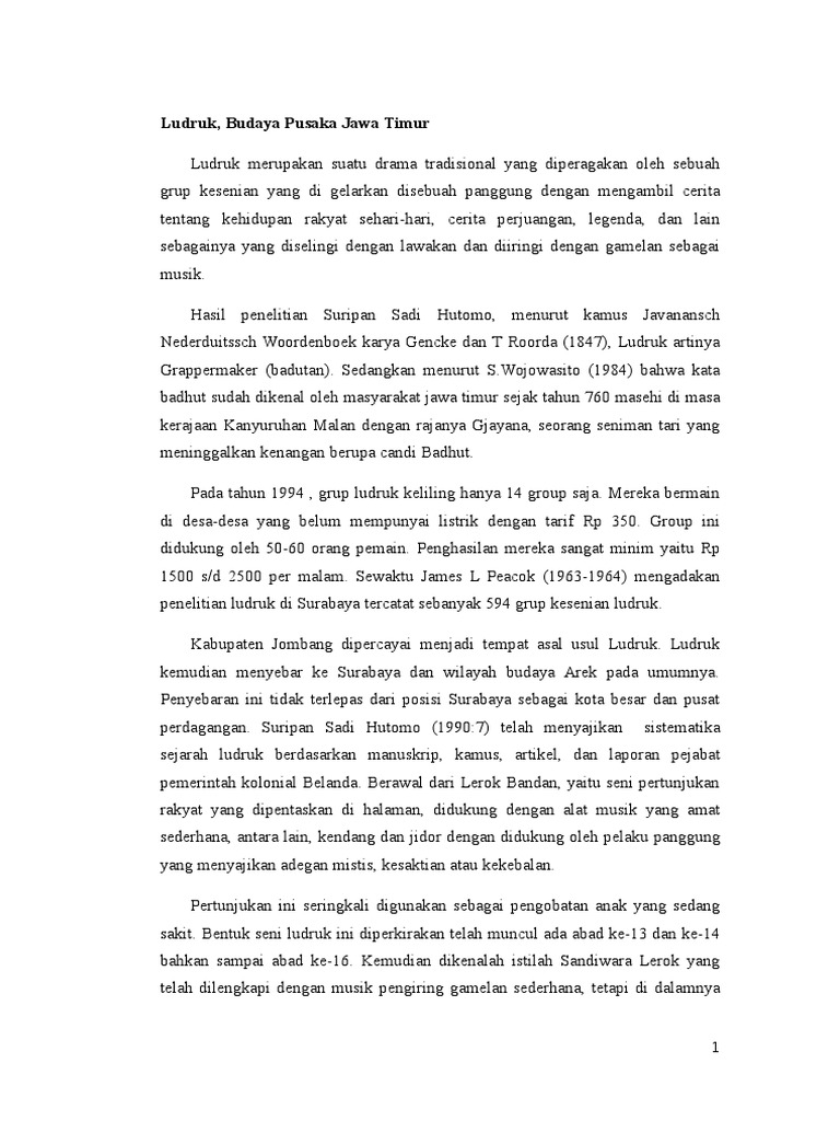 Ludruk | PDF | Ilmu Sosial | Klasik