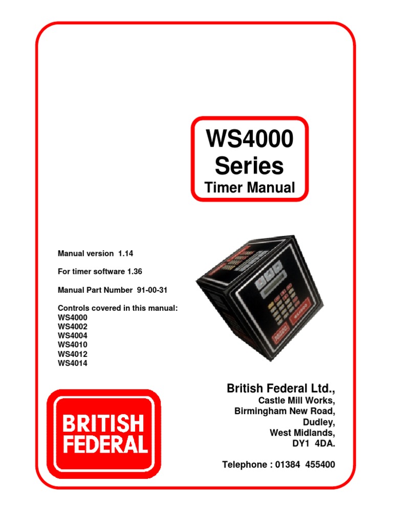 WS4000 Manual | Vacuum Tube | Timer | Free 30-day Trial | Scribd