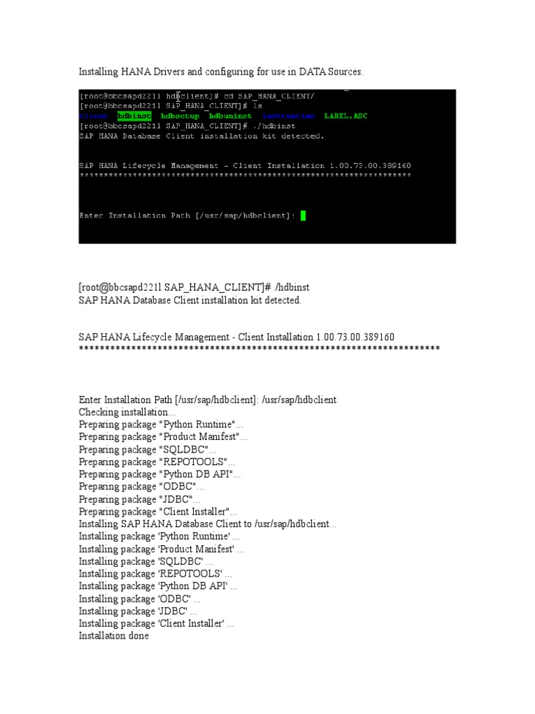 HANA Client Installtion and Configuration | PDF | Data Management ...