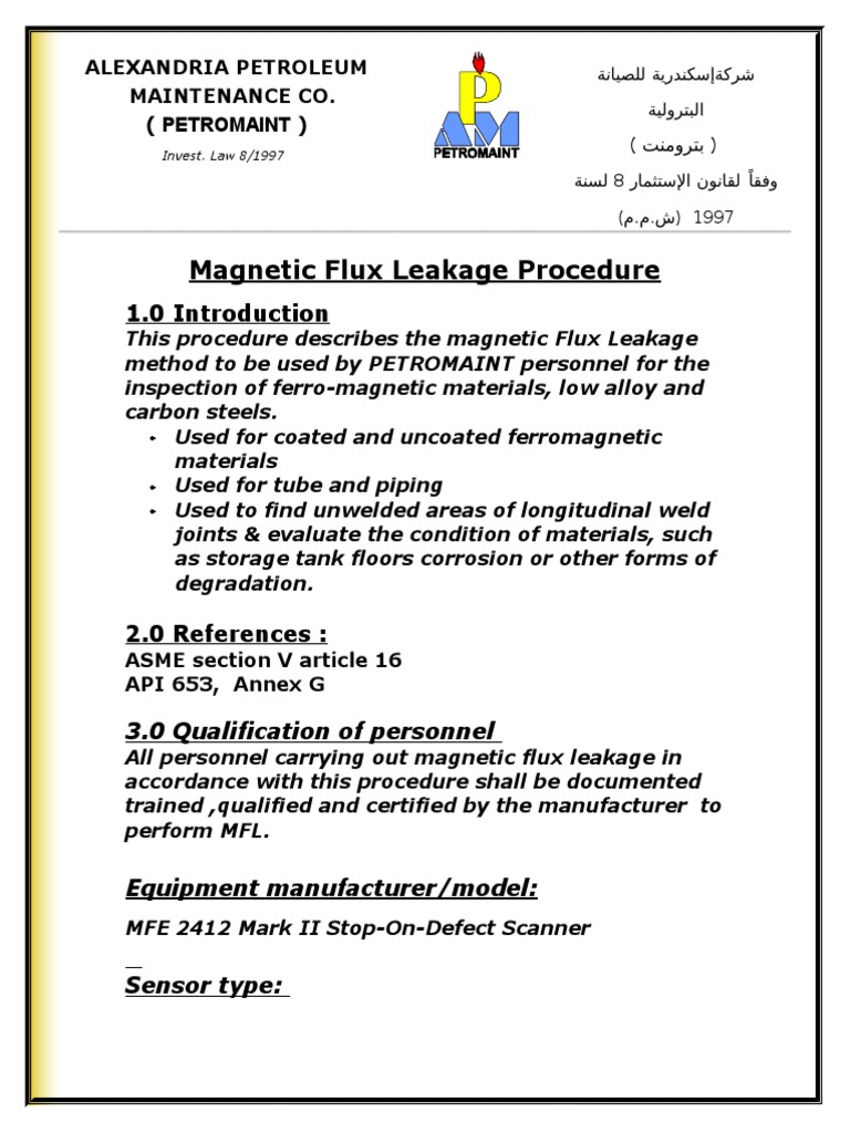 MFL Procedure | PDF | Image Scanner | Chemistry
