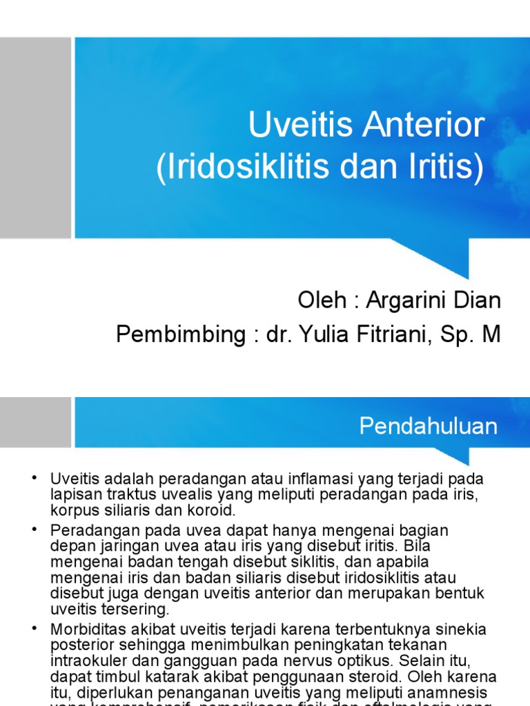 Iridosiklitis, Iritis | PDF