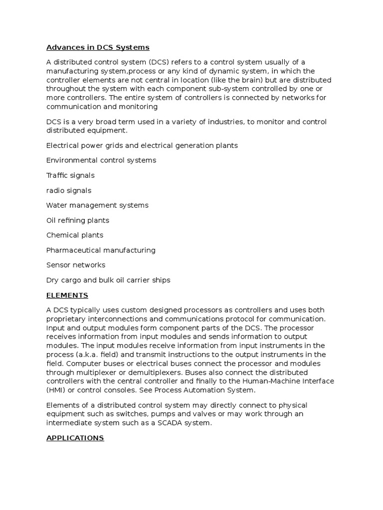 Advances in DCS Systems | PDF | Electrical Engineering | Digital Technology