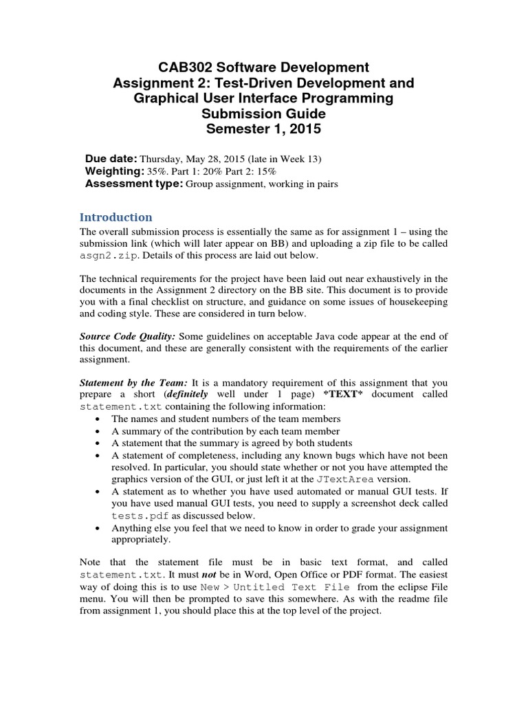 CAB302 Assignment2 Submission | Download Free PDF | Class (Computer Programming) | Zip (File Format)