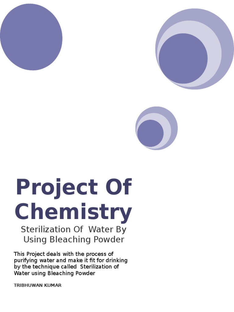 Chemistry Project Class 12 | PDF | Water Purification | Bleach
