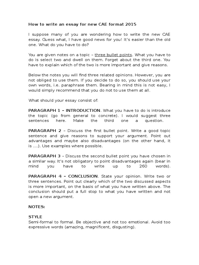 CAE Essay 2015 | Essays | Paragraph