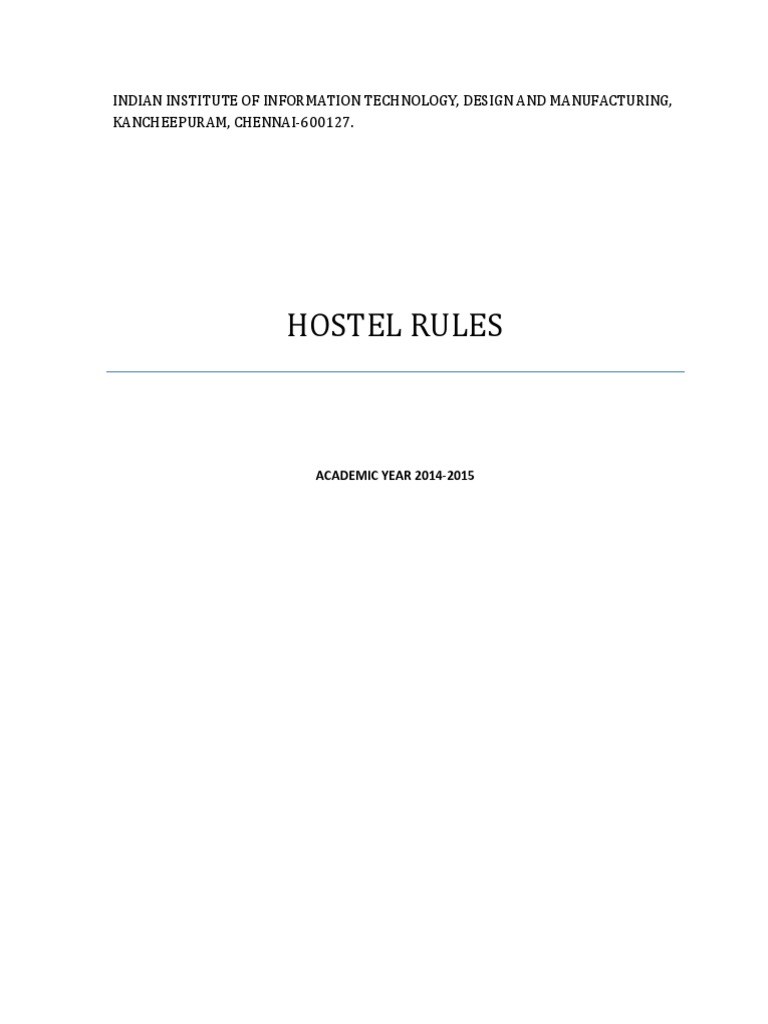 Hostel Rules | Download Free PDF | Hostel | Academic Term