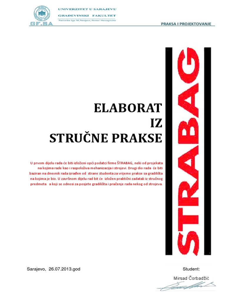 Elaborat Iz Stručne Prakse | PDF
