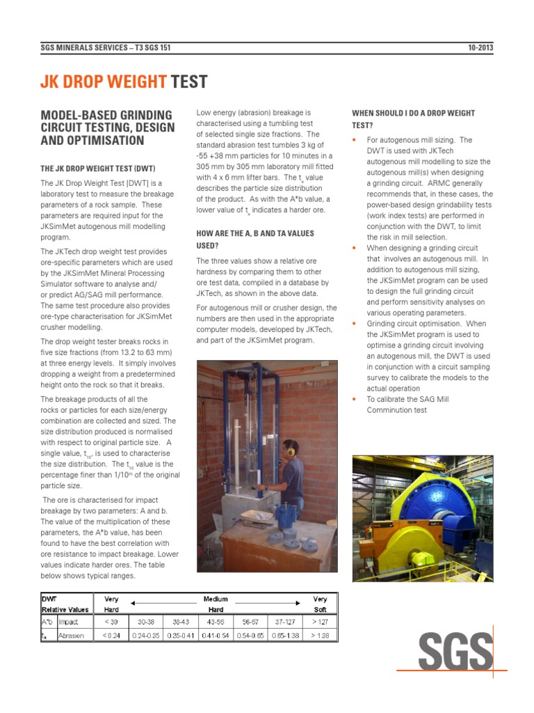 JK Drop Weight Test en 11 | PDF | Mill (Grinding) | Computing And ...