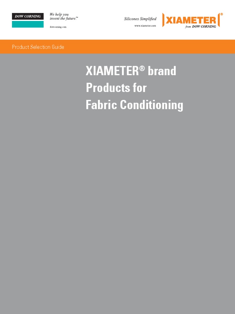 Xiameter® Brand Products For Fabric Conditioning | PDF | Amine | Silicone