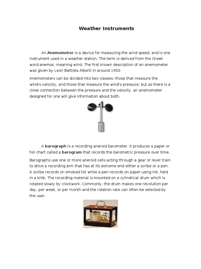 Weather Instruments | PDF | Radar | Meteorology