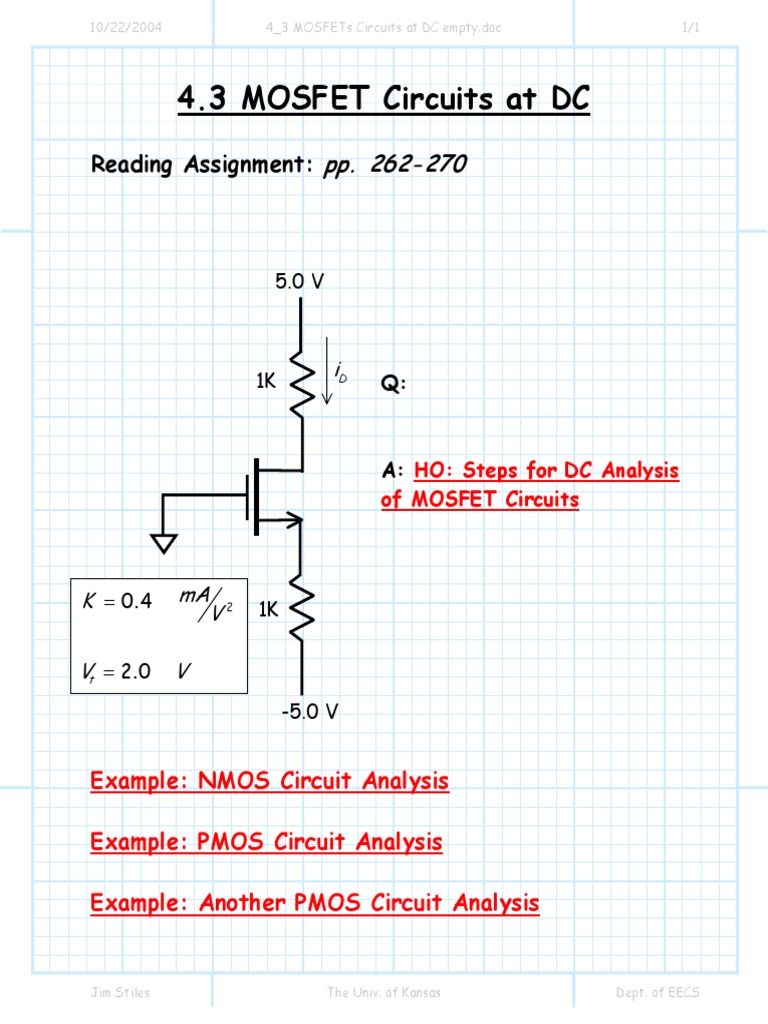 section_4_3_MOSFET_Circuits_at_DC_package.pdf | Mosfet | Field Effect ...
