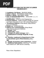 Trainee's Profile Form (NMIS) | PDF