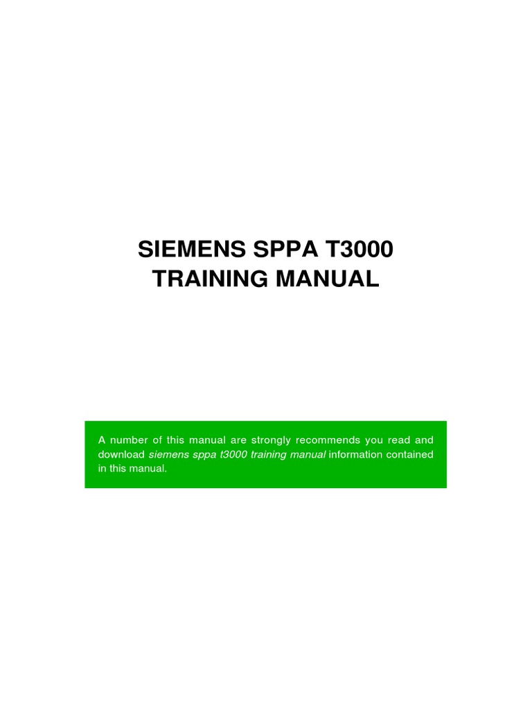 Siemens Sppa T3000 Training Manual | PDF | Siemens