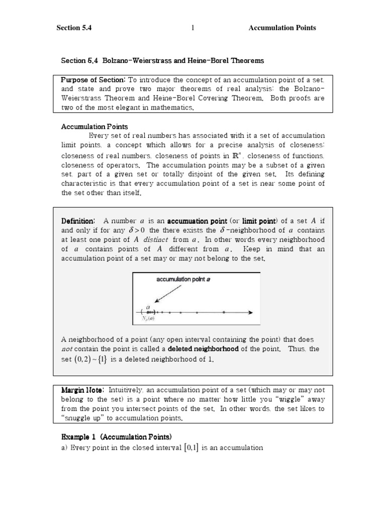 Section 5.4 Accumulation Points | PDF | Compact Space | Mathematical Structures